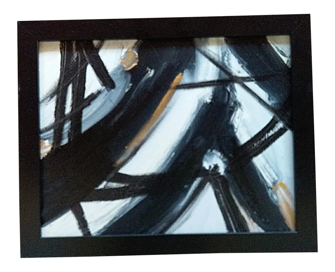 Beth Downey Abstract Black & White Painting | Chairish