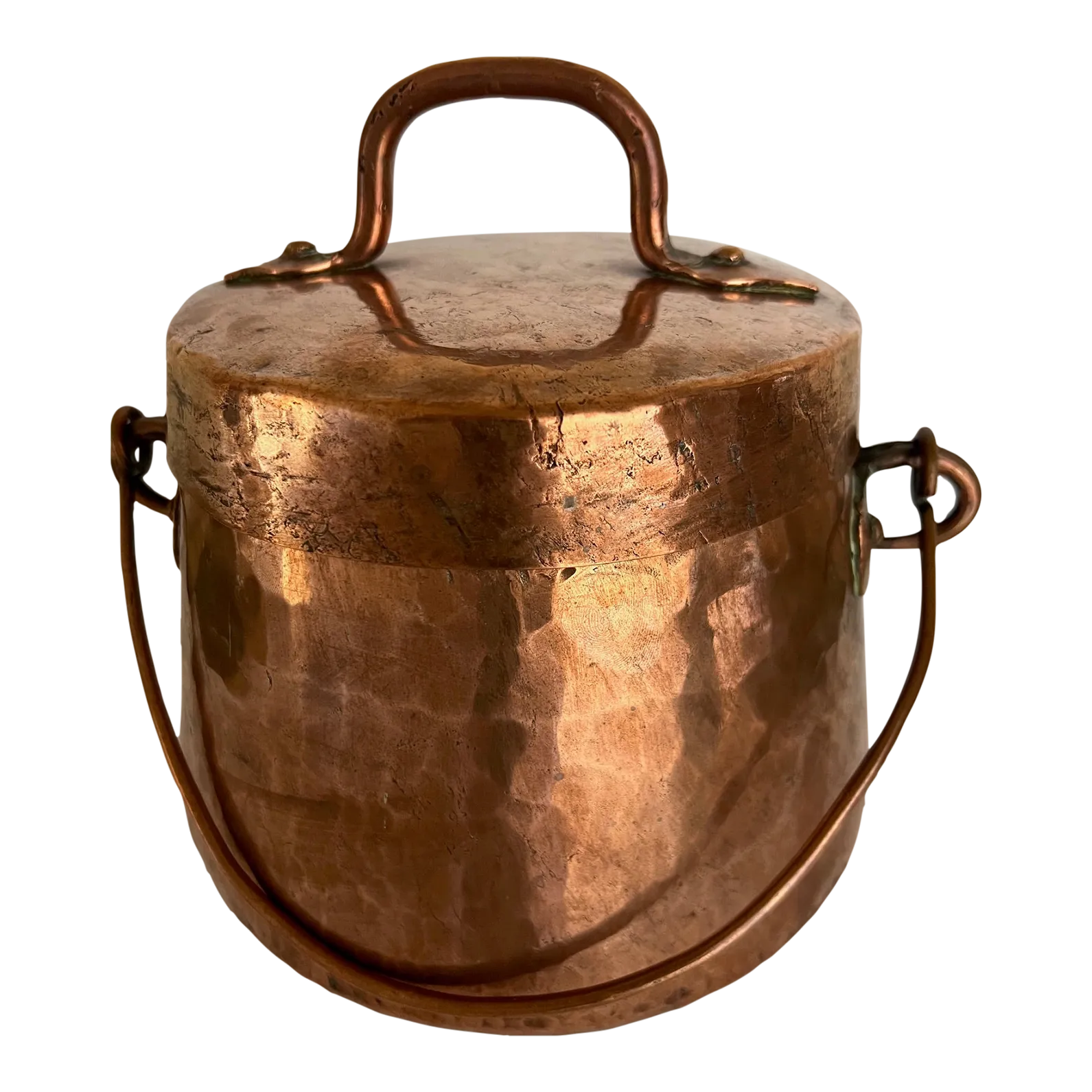 19th Century French Copper Cauldron Lid & Handle | Chairish