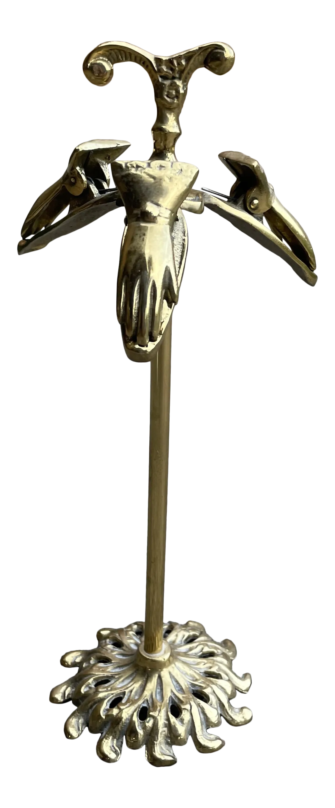 Brass Hand Clip Letter Holder Stand | Chairish