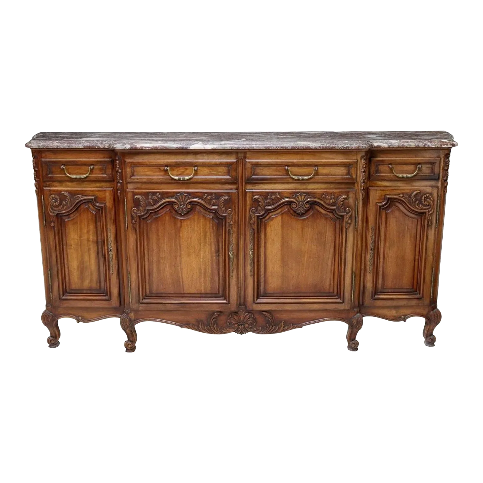 French Provincial Louis XV Grand Regence Style Breakfront Sideboard ...