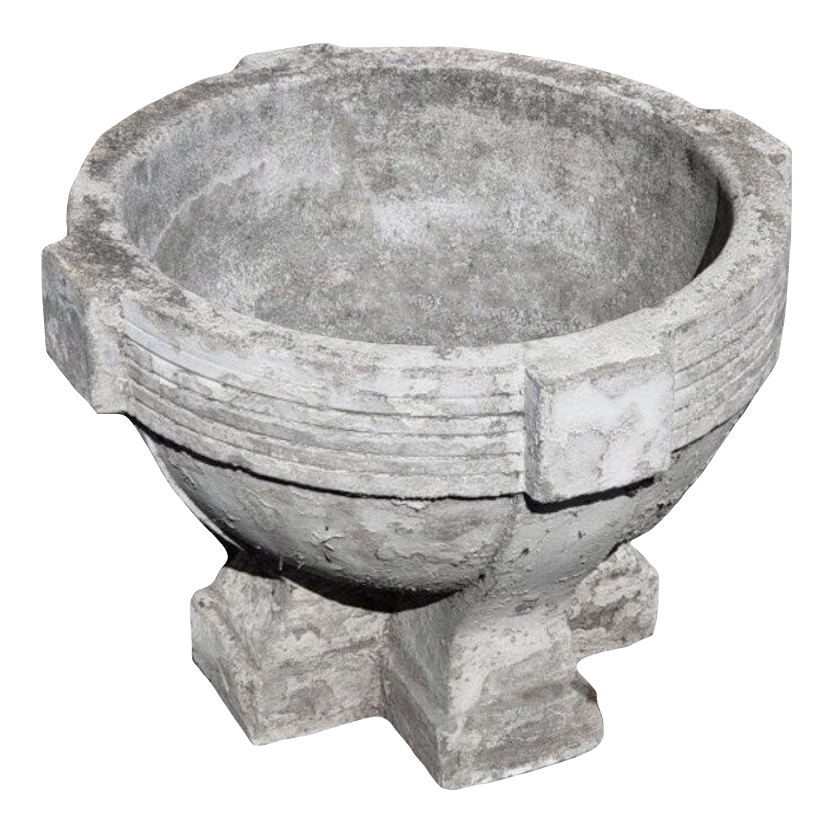 Antique Cast Concrete Planter | Chairish