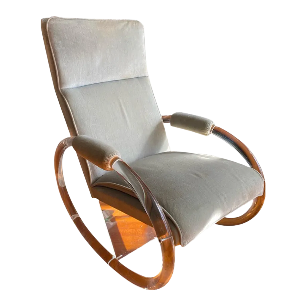 1970s Charles Hollis Jones Modernist Tubular Lucite Rocker | Chairish