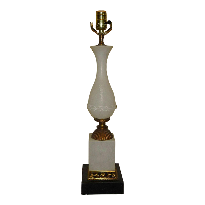 1940s Italian Marble Balustrade & Plinth Lamp With Goldtone Metal ...