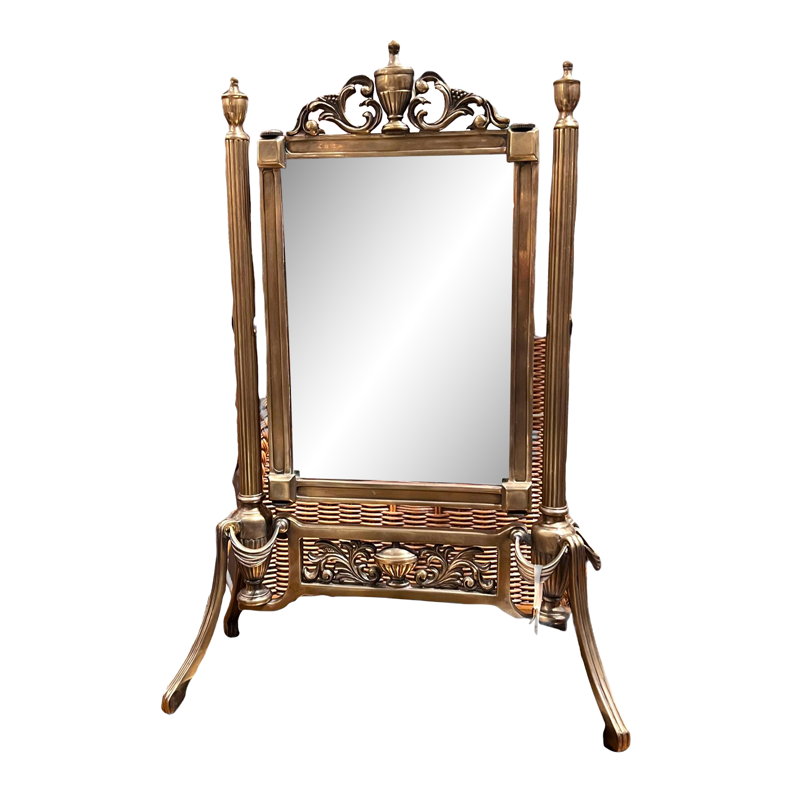 Vintage 1950s Brass Swivel Mirror | Chairish