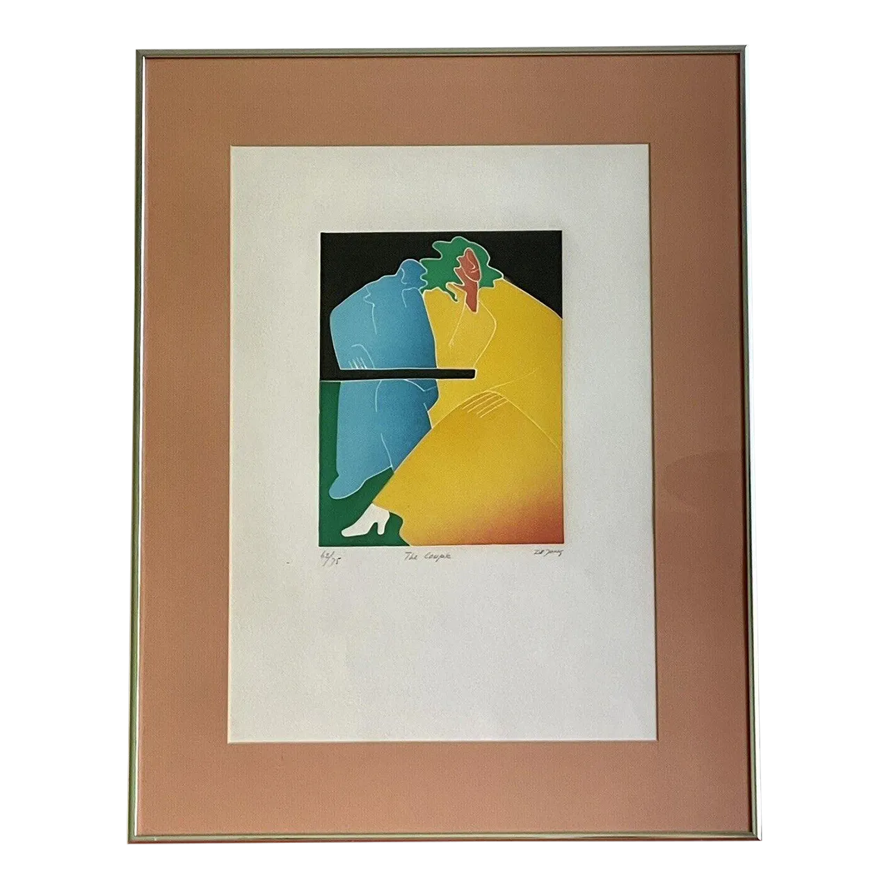 Vintage Thom De Jong "The Couple" Postmodern Figurative Aquatint ...