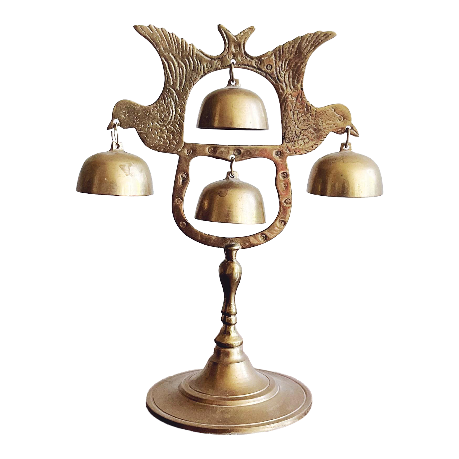 Vintage Brass Bell Tree - Made in Hong Kong | Chairish