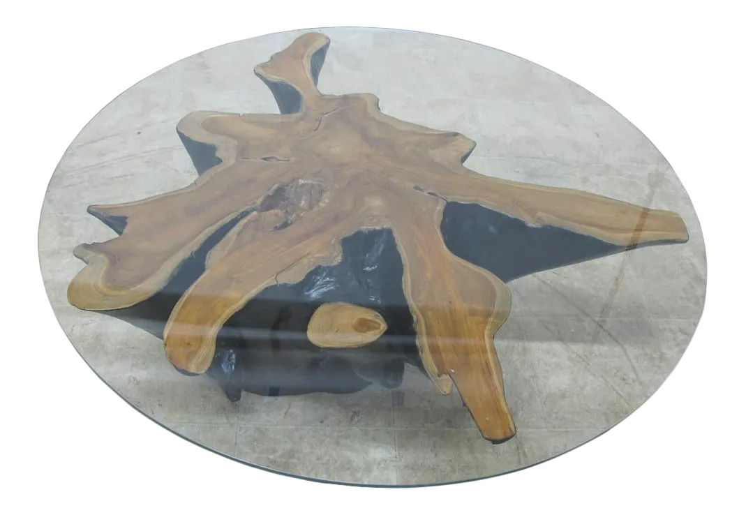 Organic Modern Star Teak Root Coffee Table | Chairish