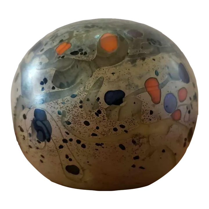 Early 2000s Aaron Slater Art Glass Paperweight | Chairish