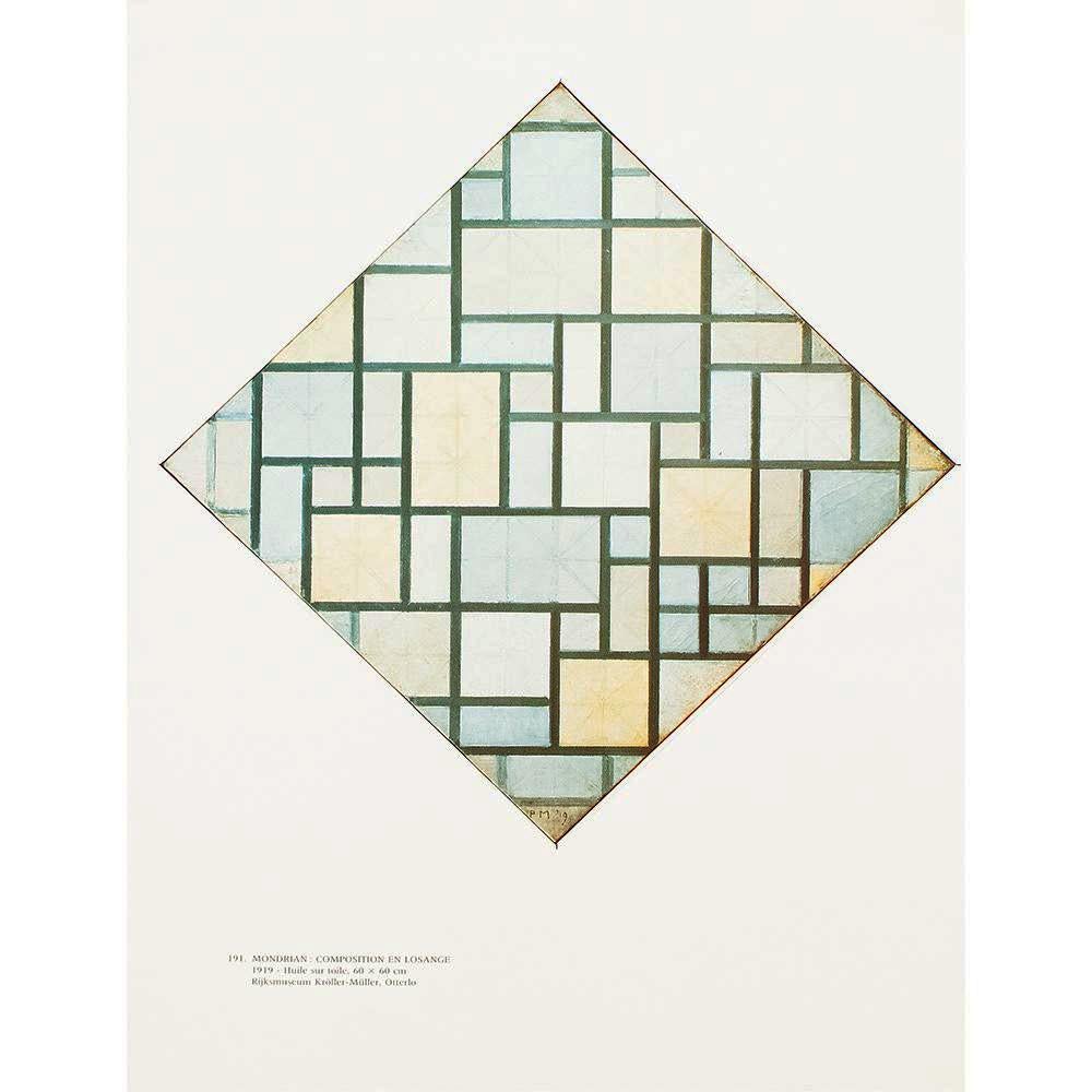 1991 After Piet Mondrian "Diamond Composition", Full-Color Parisian ...