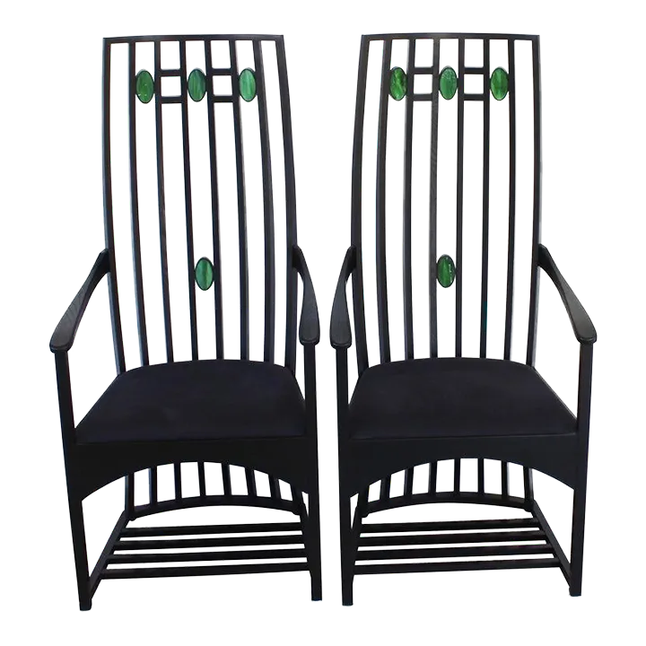 1970s Charles Rennie Mackintosh Style for Cassina Arm Chairs - a Pair ...