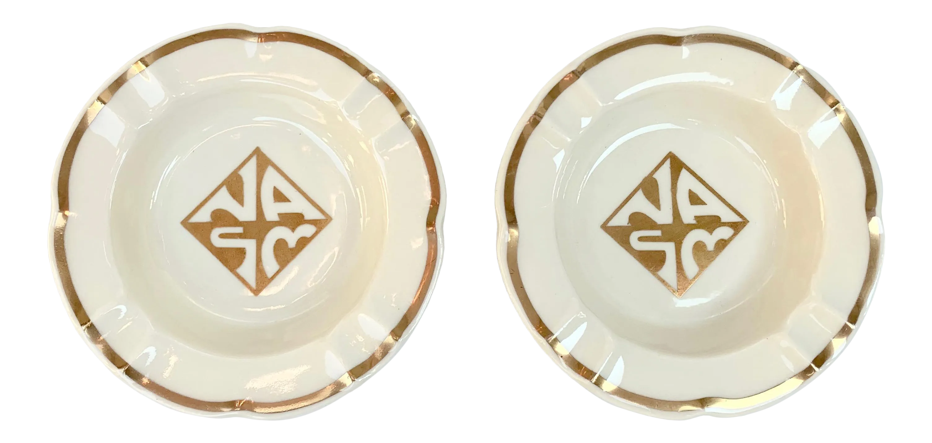 Vintage Nasm Logo Ashtrays - a Pair | Chairish