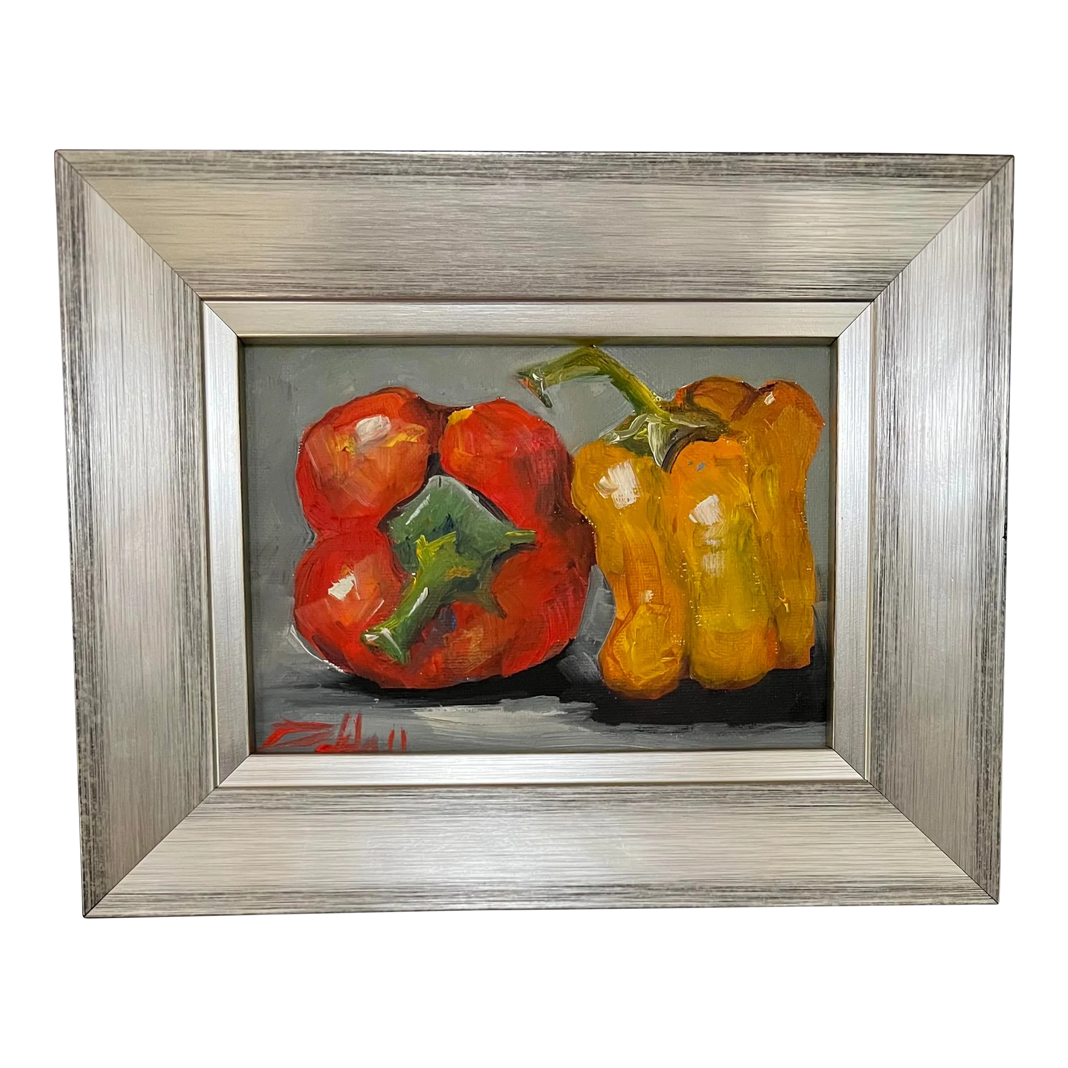 Early 21st Century Oil on Board Still Life Impressionist Style Bell ...