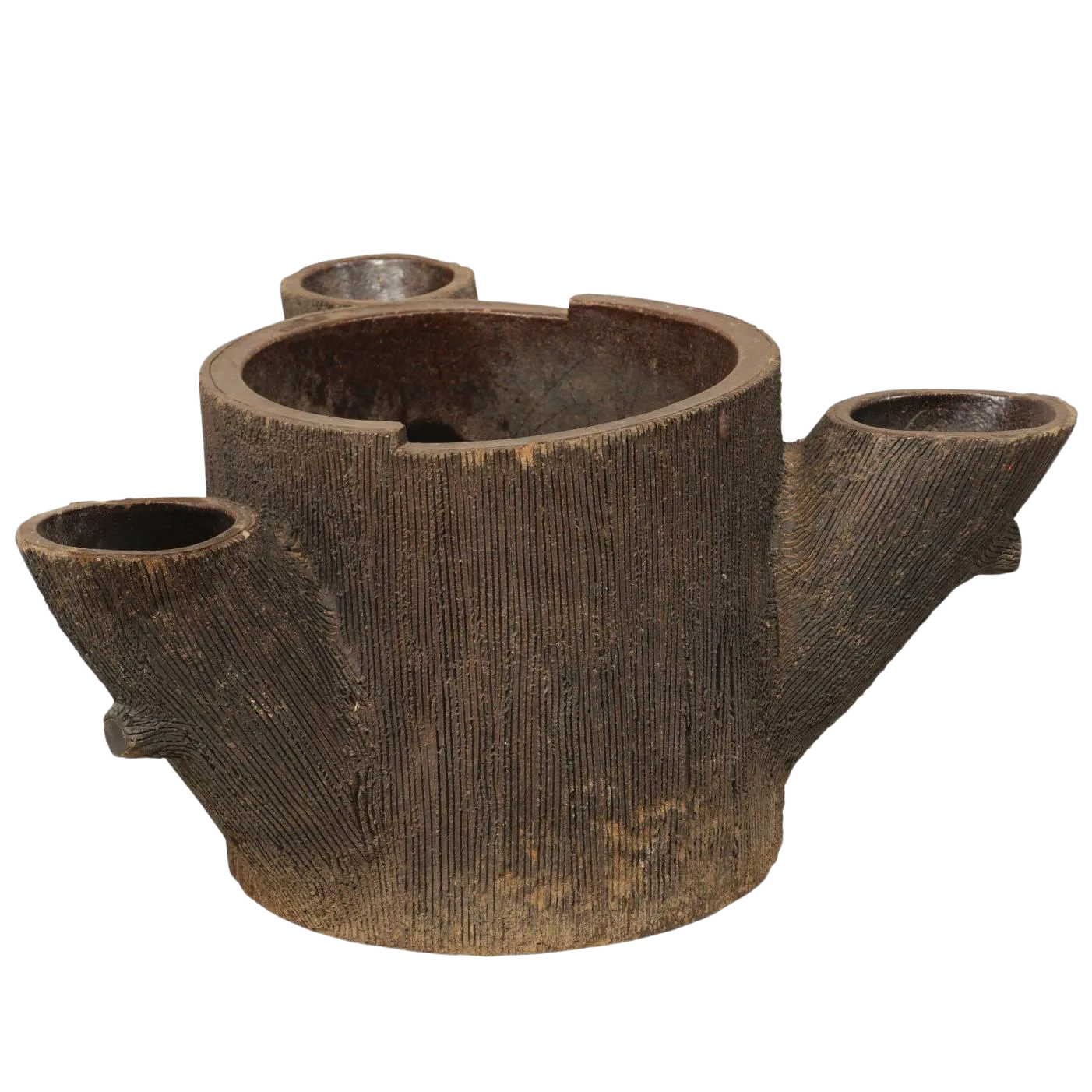 Vintage Mid Century Tree Trunk Shaped Multi-Level Planter | Chairish