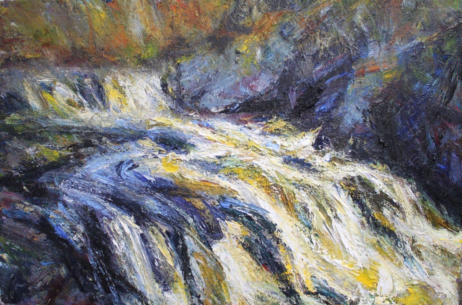 "Swollen River, Black Water" Contemporary Scottish Waterscape Painting ...