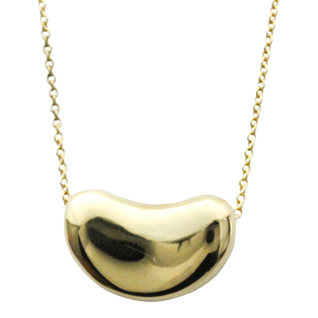 Tiffany Bean Yellow Gold [18K] No Stone Men,Women Fashion Pendant ...