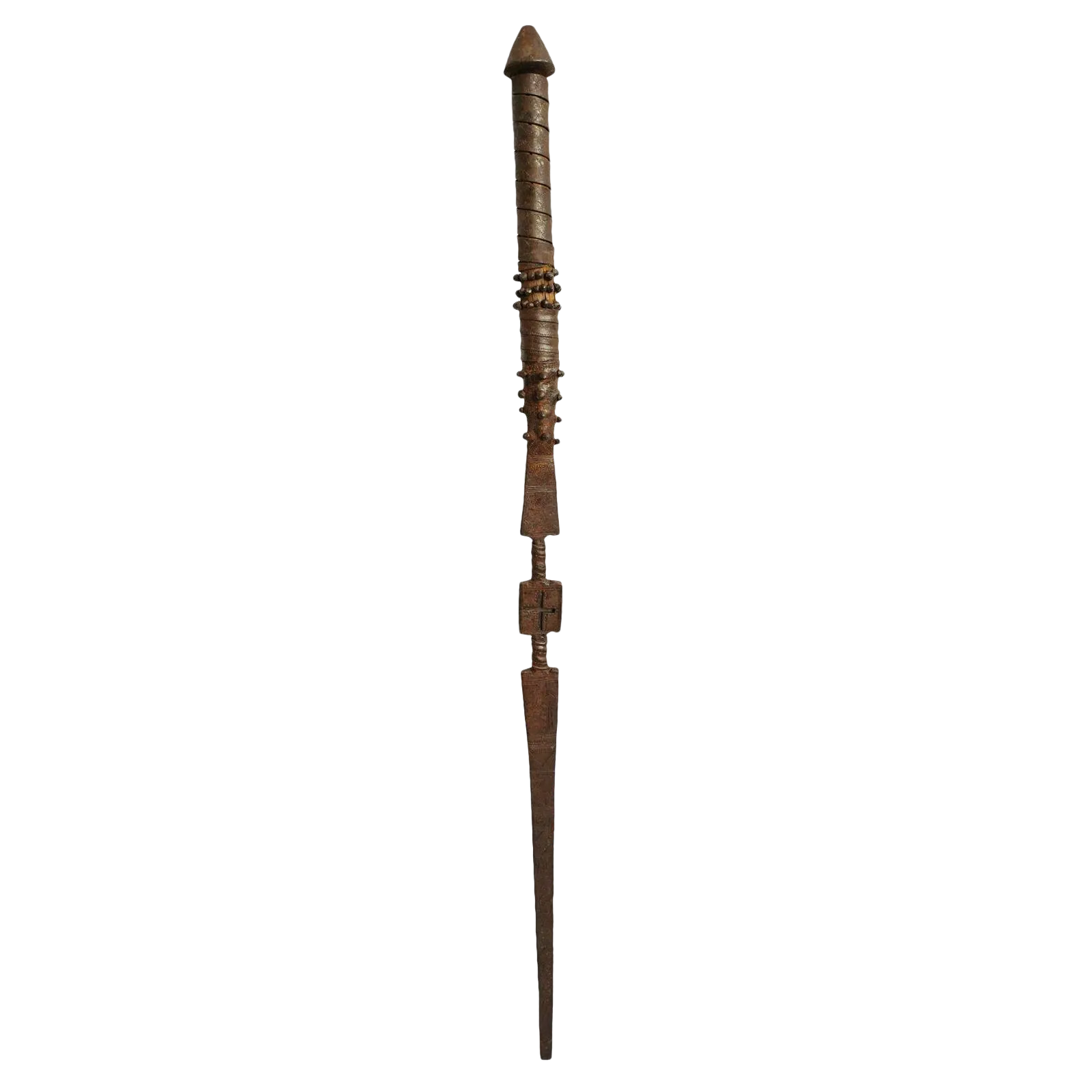 Early 19th Century Yoruba Opa Orisa Oka Iron Staff | Chairish