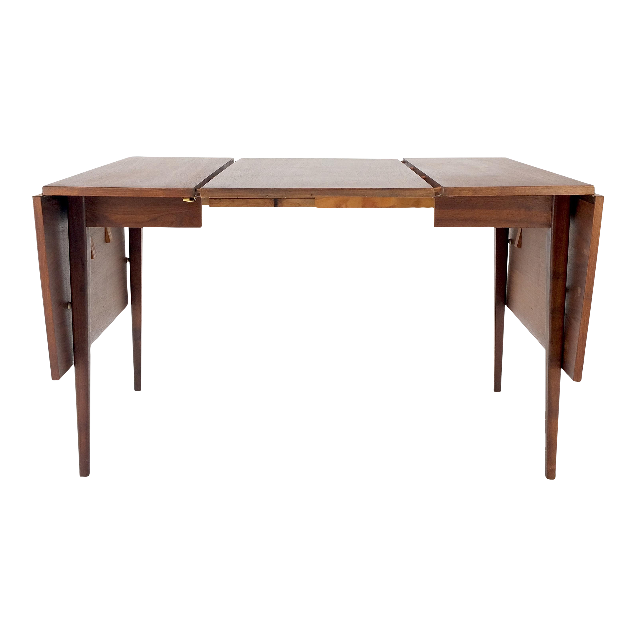 Danish Mid-Century Modern Walnut Drop Leaf Dining Table W/ Extension ...