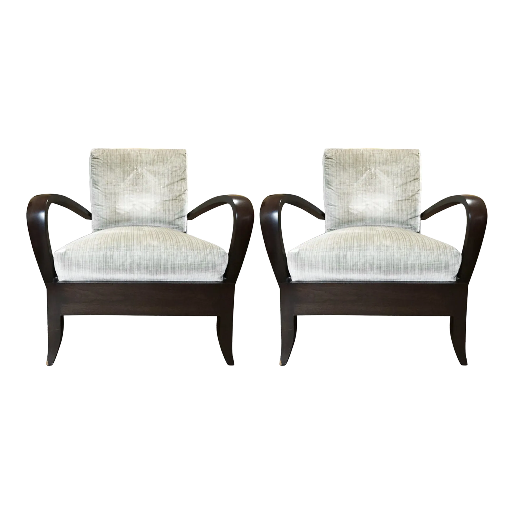 Dakota Jackson Ceylon Mahogany and Chenille Lounge Chairs- a Pair ...