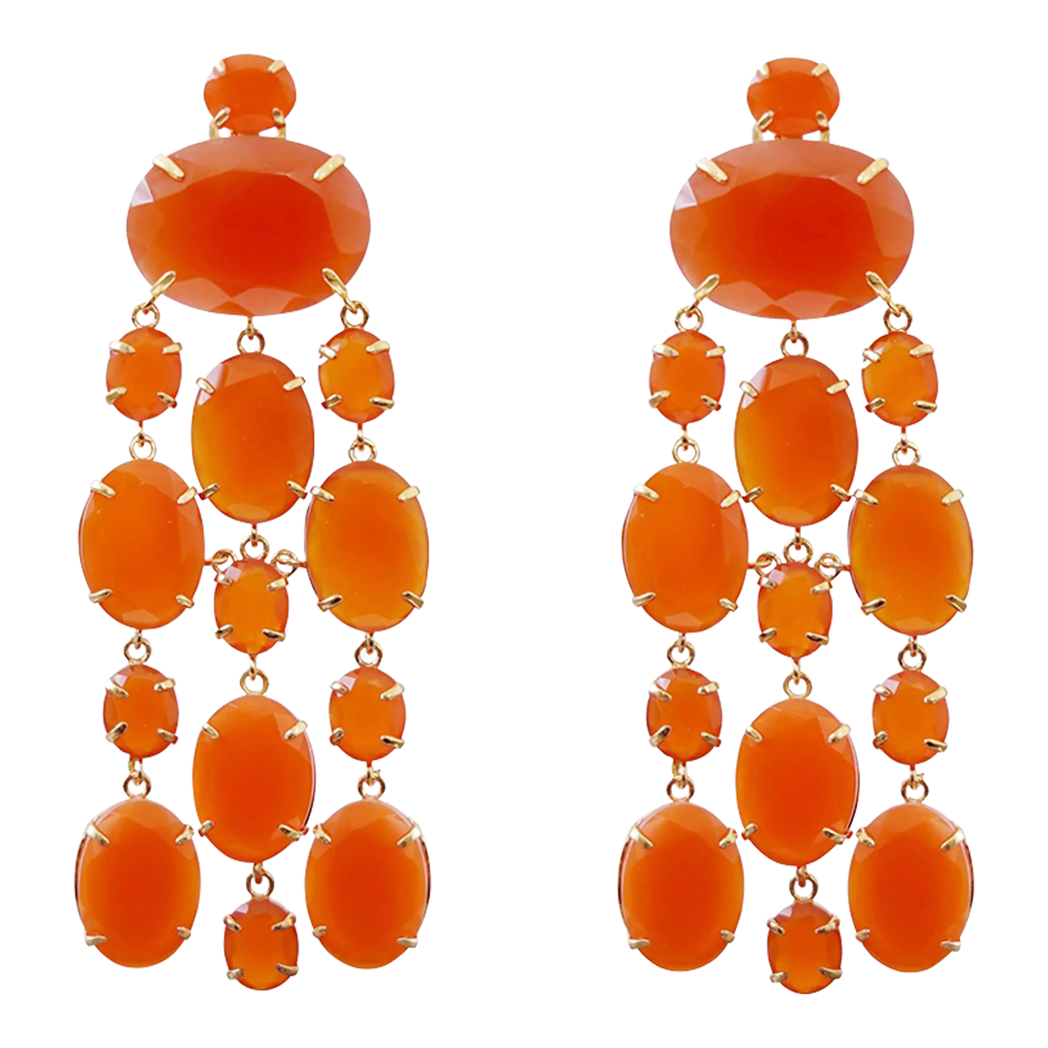 Marysol Statement Earrings in Carnelian, a pair | Chairish