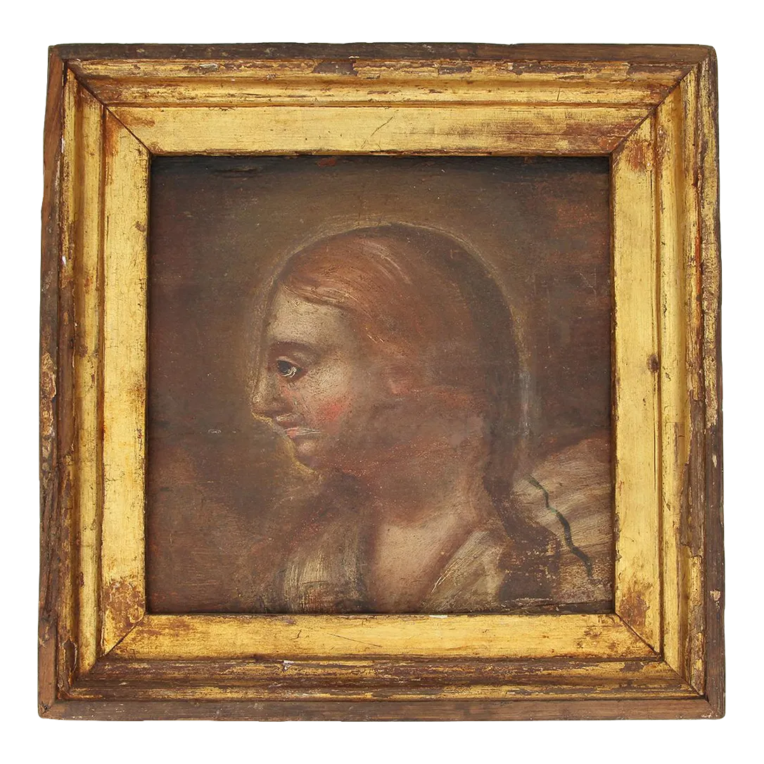 17th Century Baroque Mary Magdalene Painting, Oil on Wood, Portuguese ...