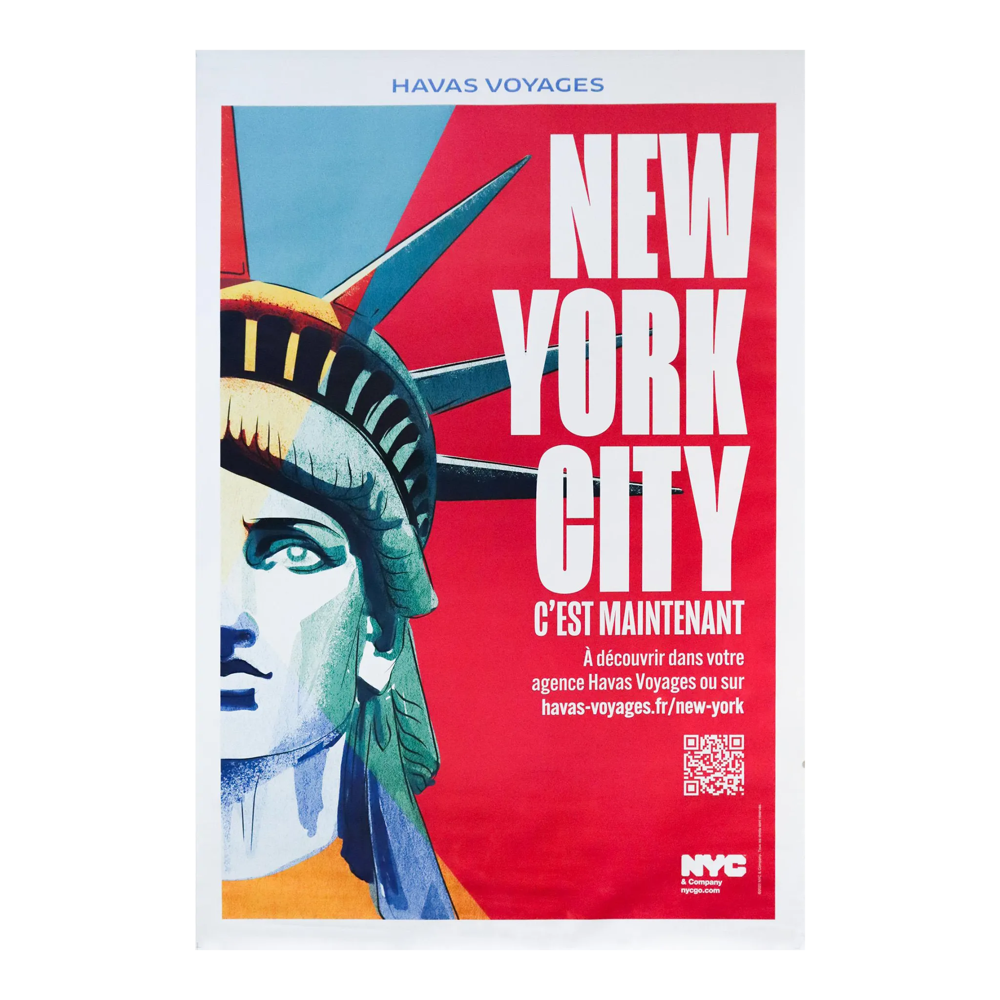 2022 Original French Travel Poster - New York City C'est Maintenant ...