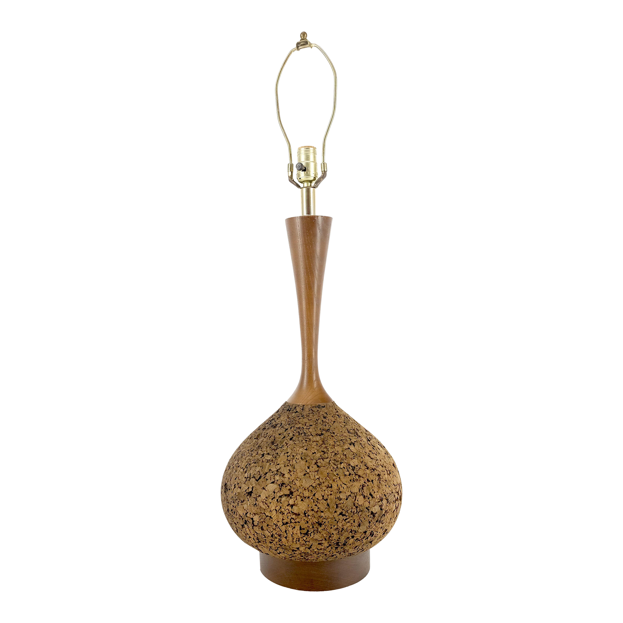 Mid Century Modern c1970s Onion Bulb Shape Turned Cork & Walnut Table ...
