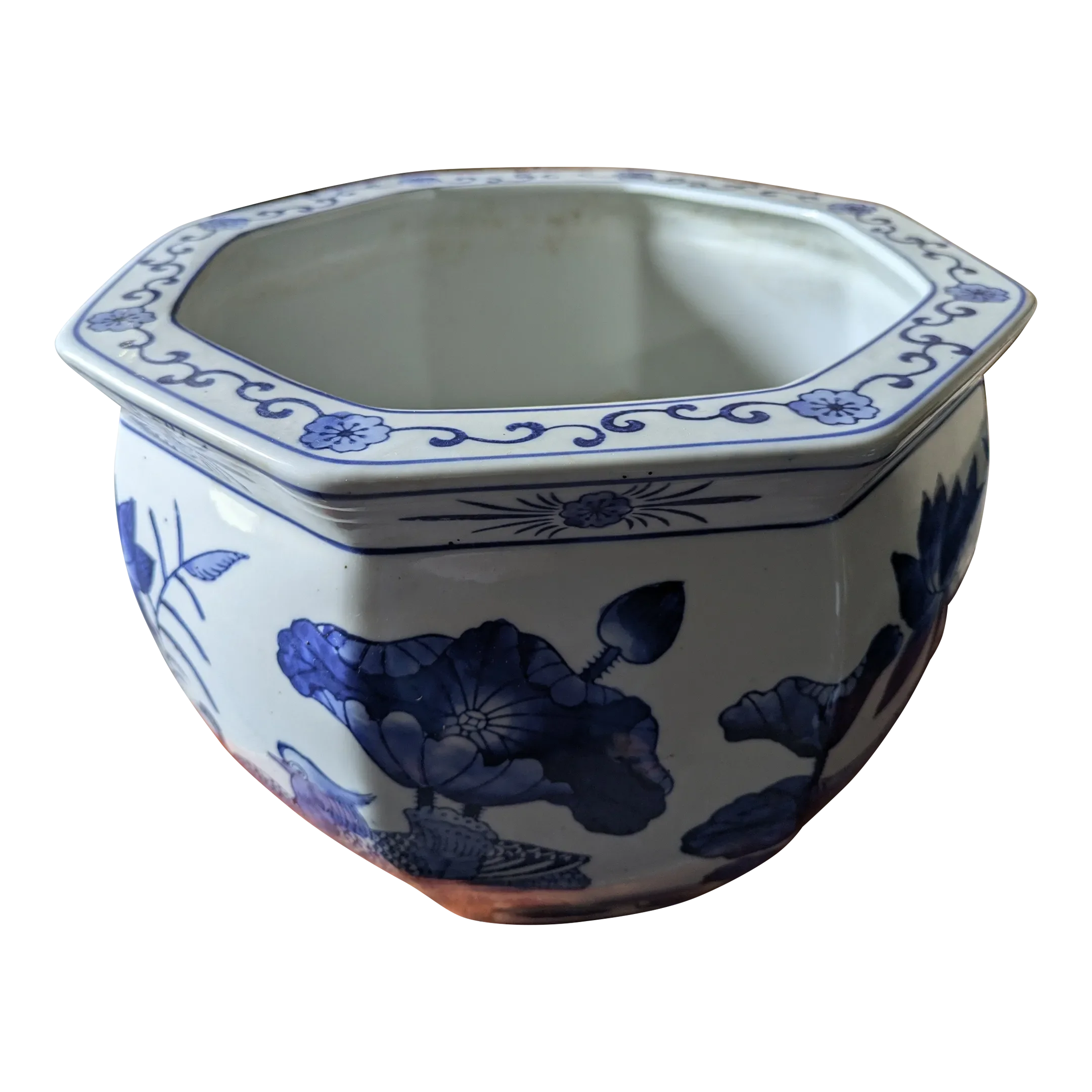 Mid 20th Century Octagonal Porcelain Planter | Chairish