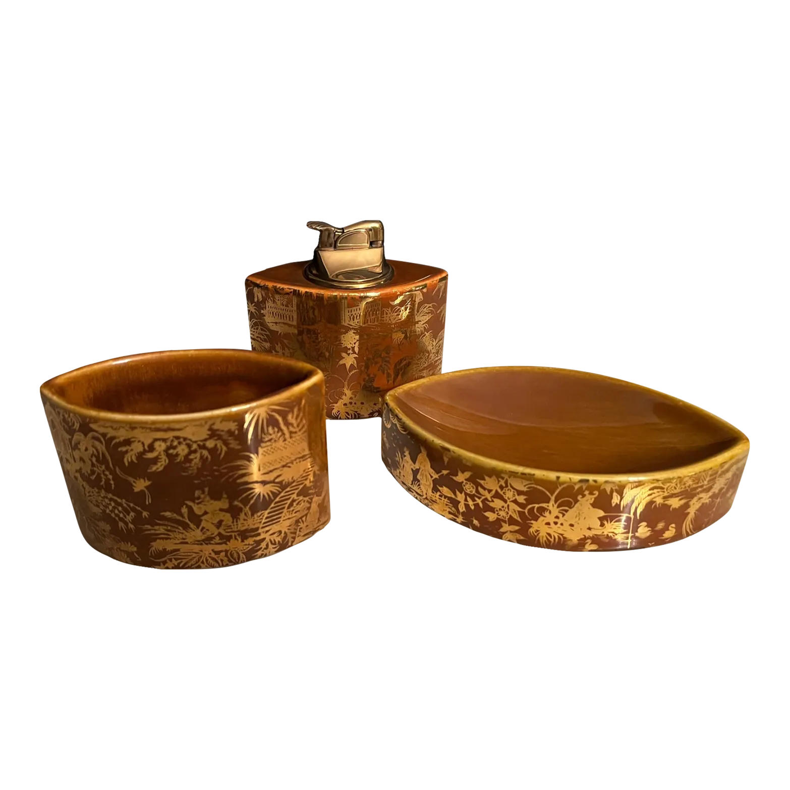 Vintage Piero Fornasetti Piccolo Coromandel Chinoiserie Smoking Set- 3 ...