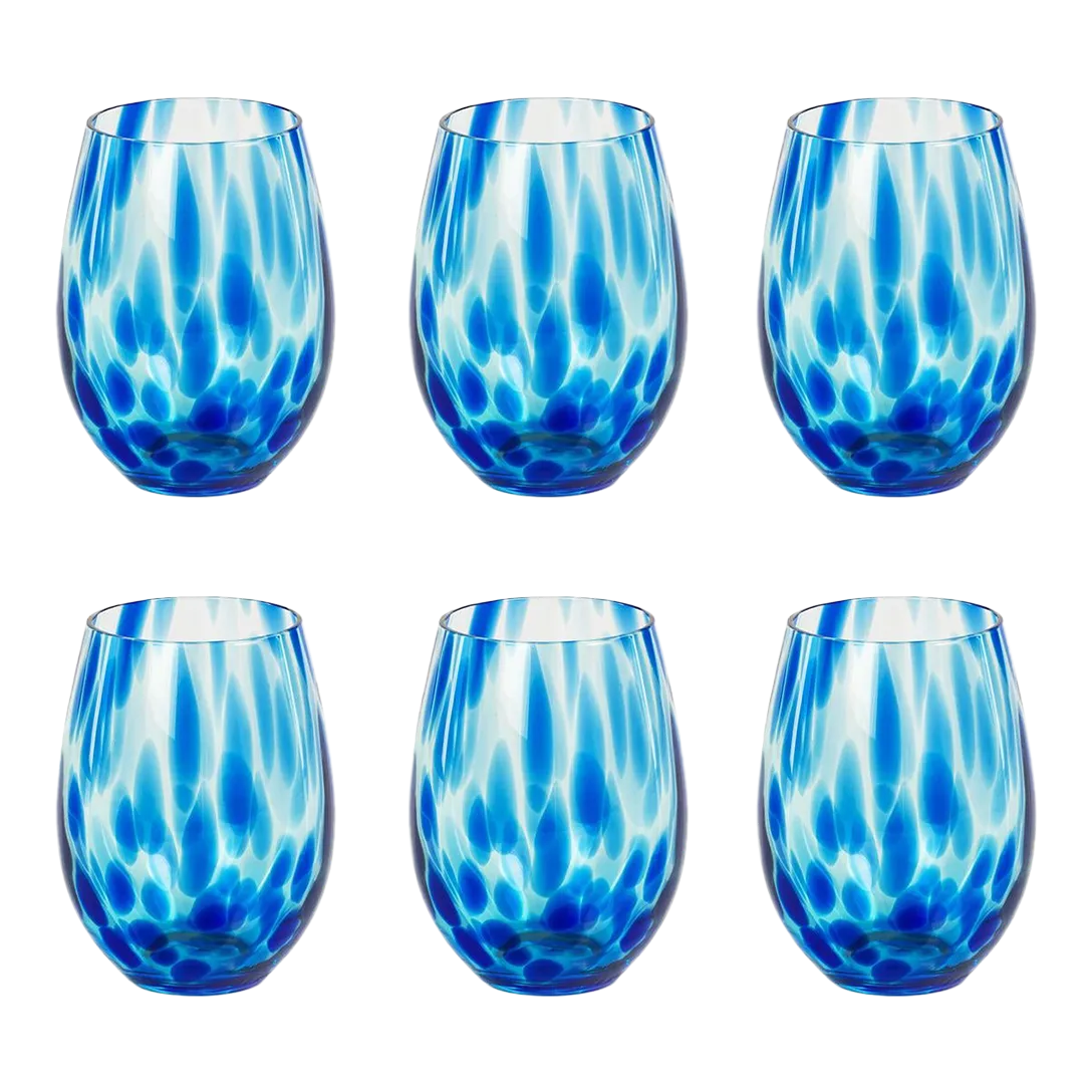 Mauritius Stemless All Purpose Glasses, Set of 6 | Chairish