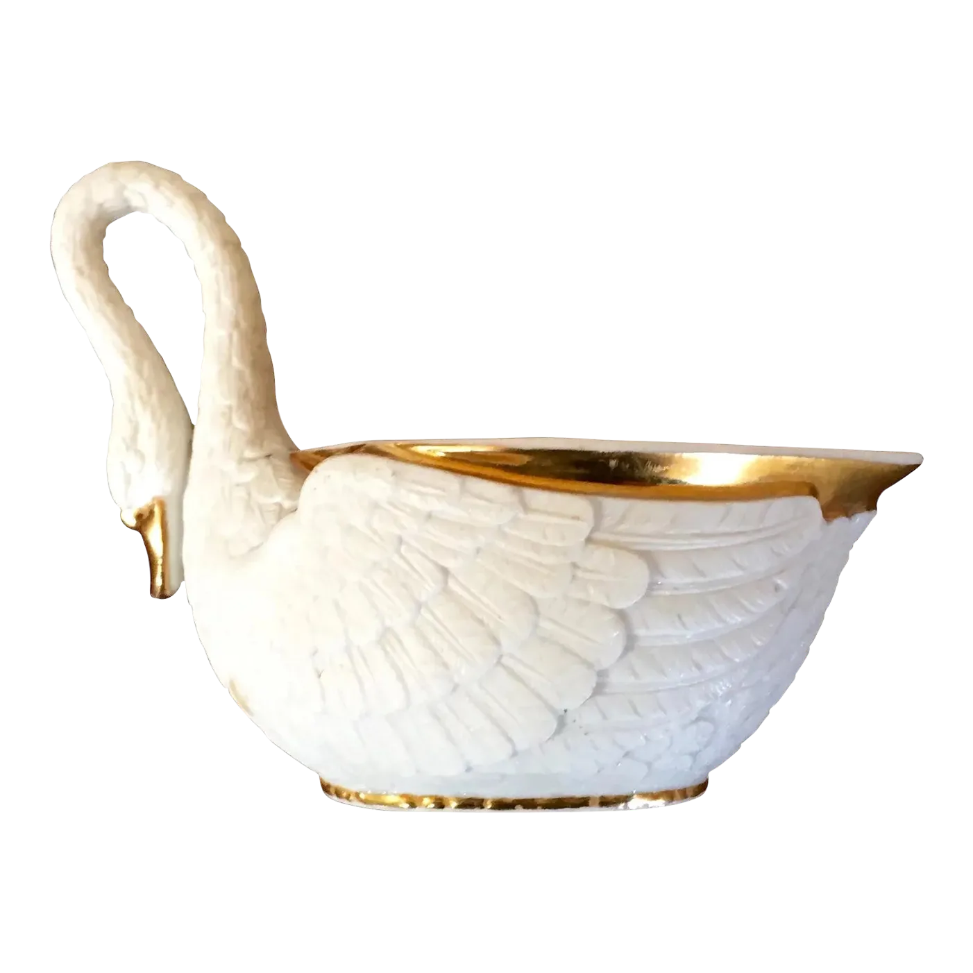 Early 19th Century French Empire Porcelain Swan Creamer | Chairish