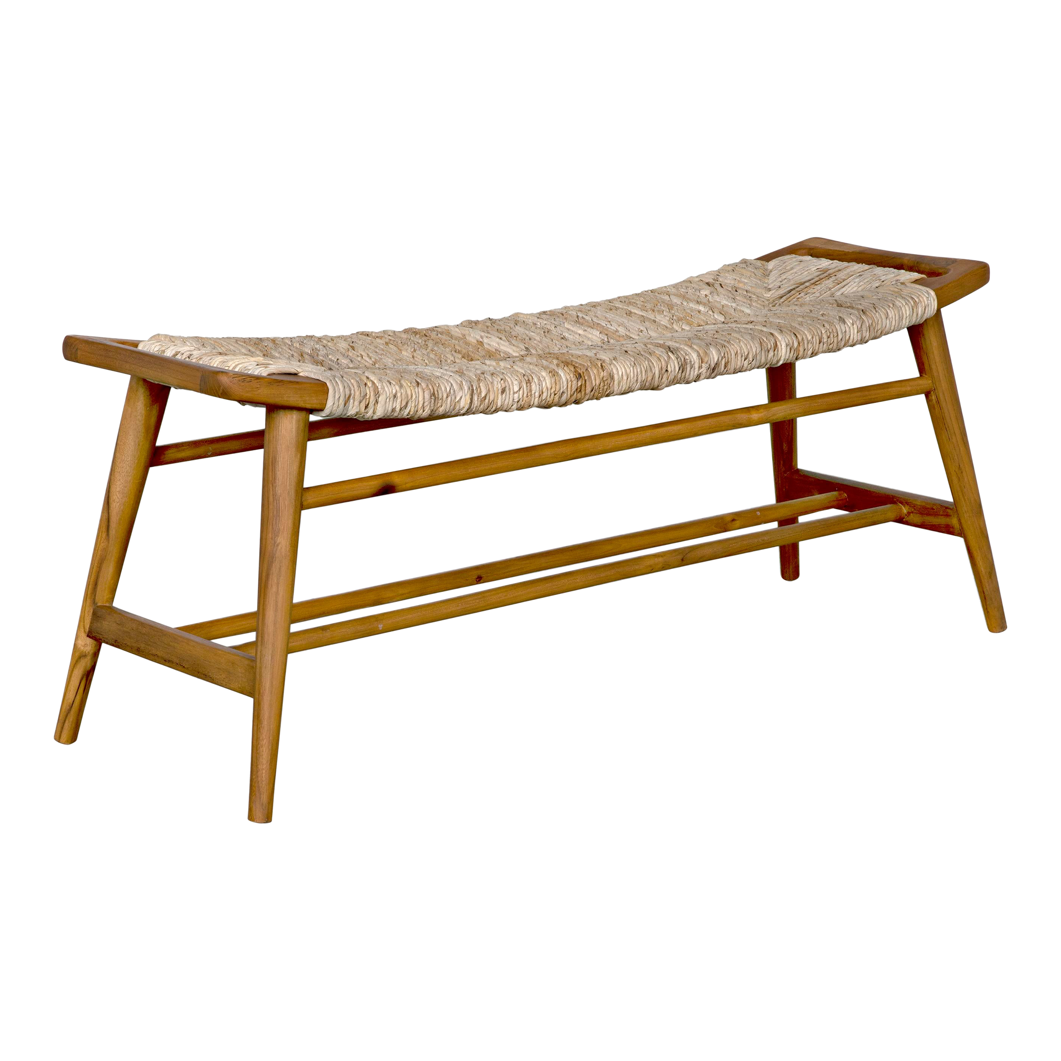NOIR Stockholm Bench with Woven Seagrass | Chairish
