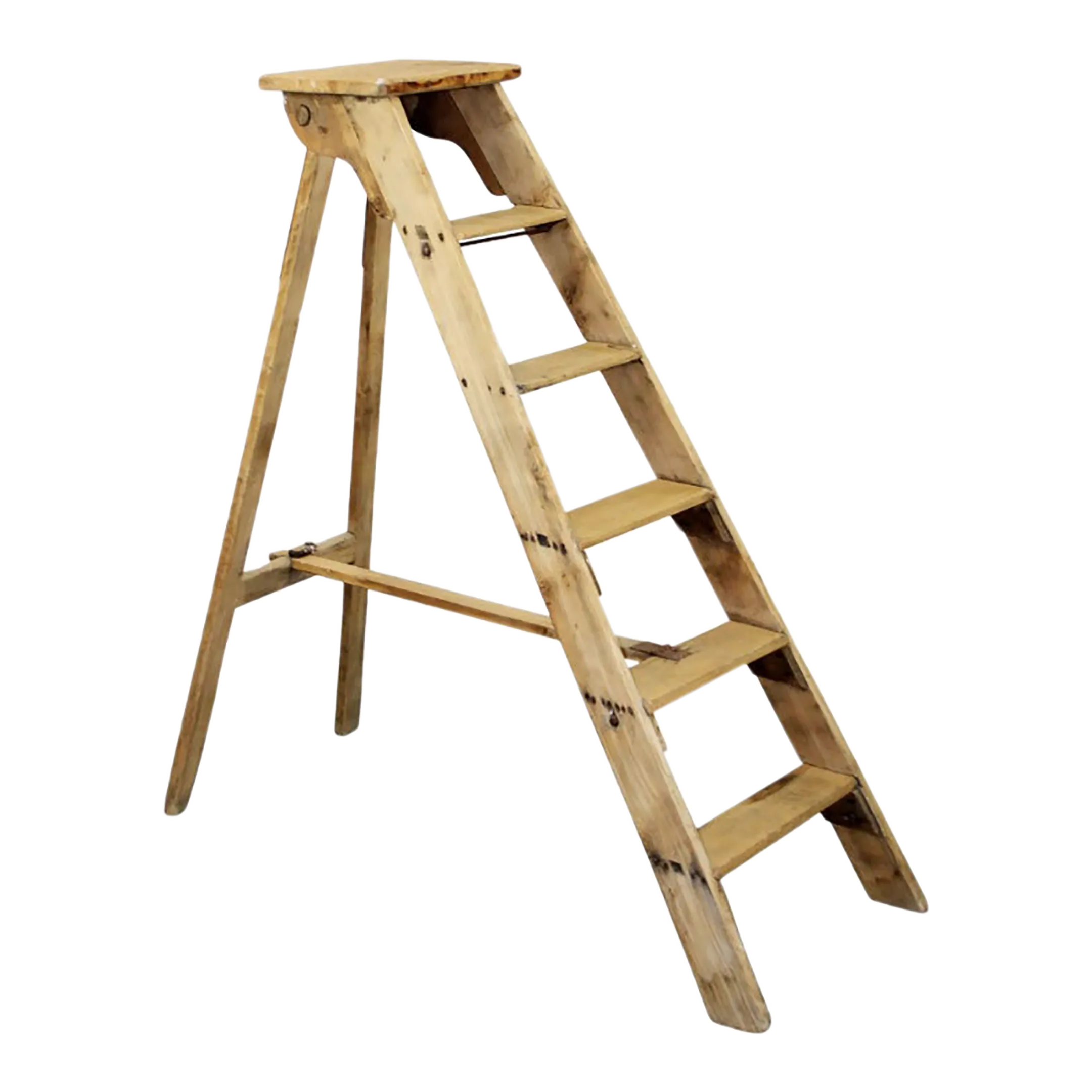 Early 20th Century French Pine Tradesman's Ladder | Chairish