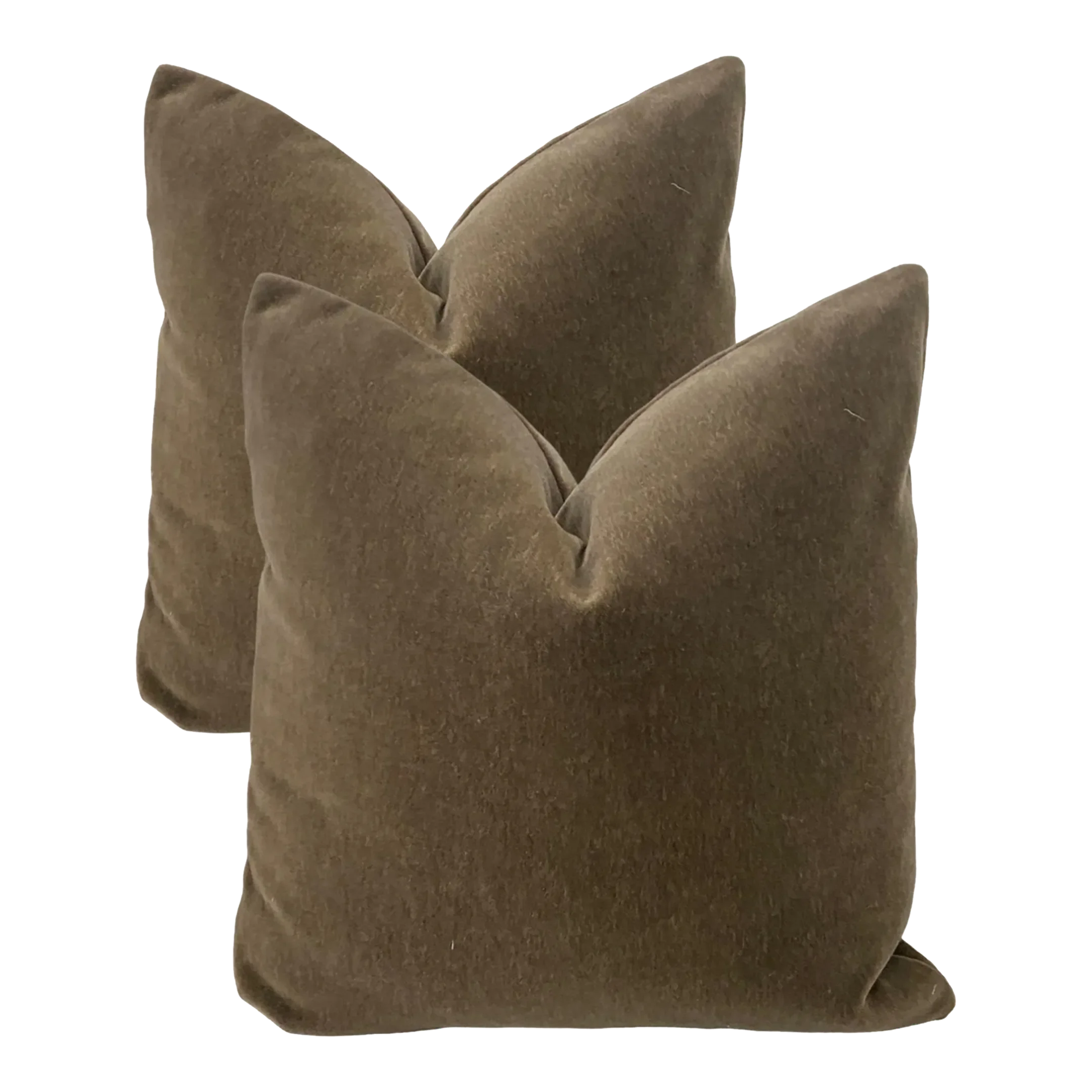 Bronze Brown 18" Genuine Mohair Down Pillows - a Pair | Chairish