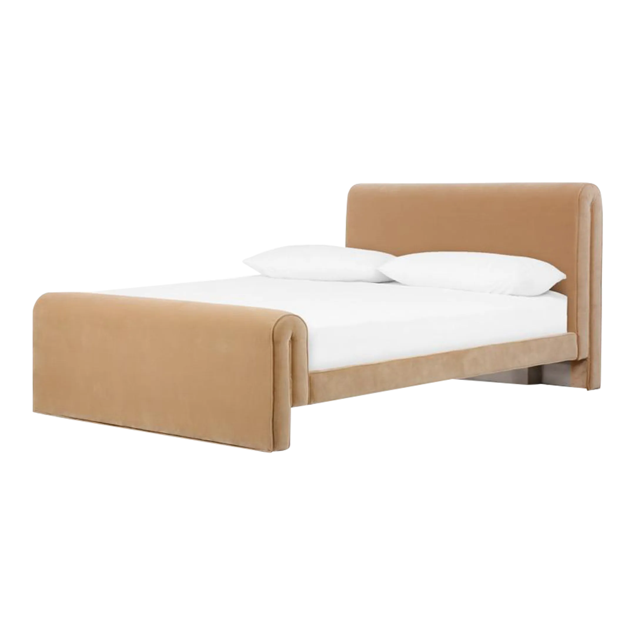 Mitchell Queen Bed, Surrey Camel | Chairish