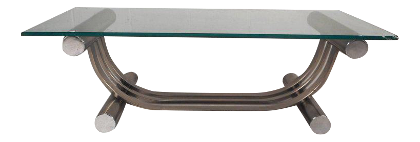 Vintage Modern Harp Shaped Coffee Table by Dia | Chairish