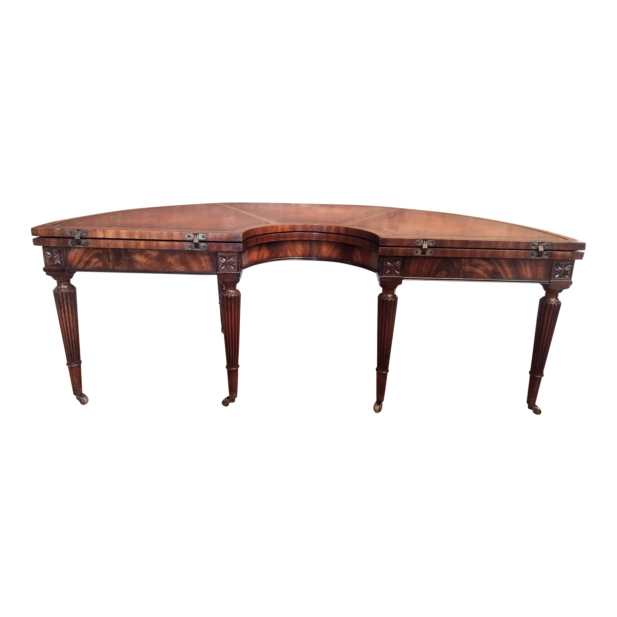 1950's Vintage Mahogany Half Moon- Full Moon Coffee Table With Lazy ...