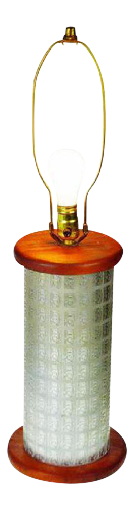 Gold Bond Stamps Roller Table Lamp | Chairish