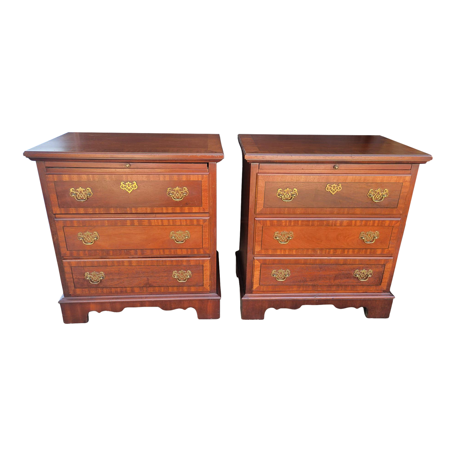 Stanley Furniture Stoneleigh Mahogany Nightstands With Pull-Out Tray ...