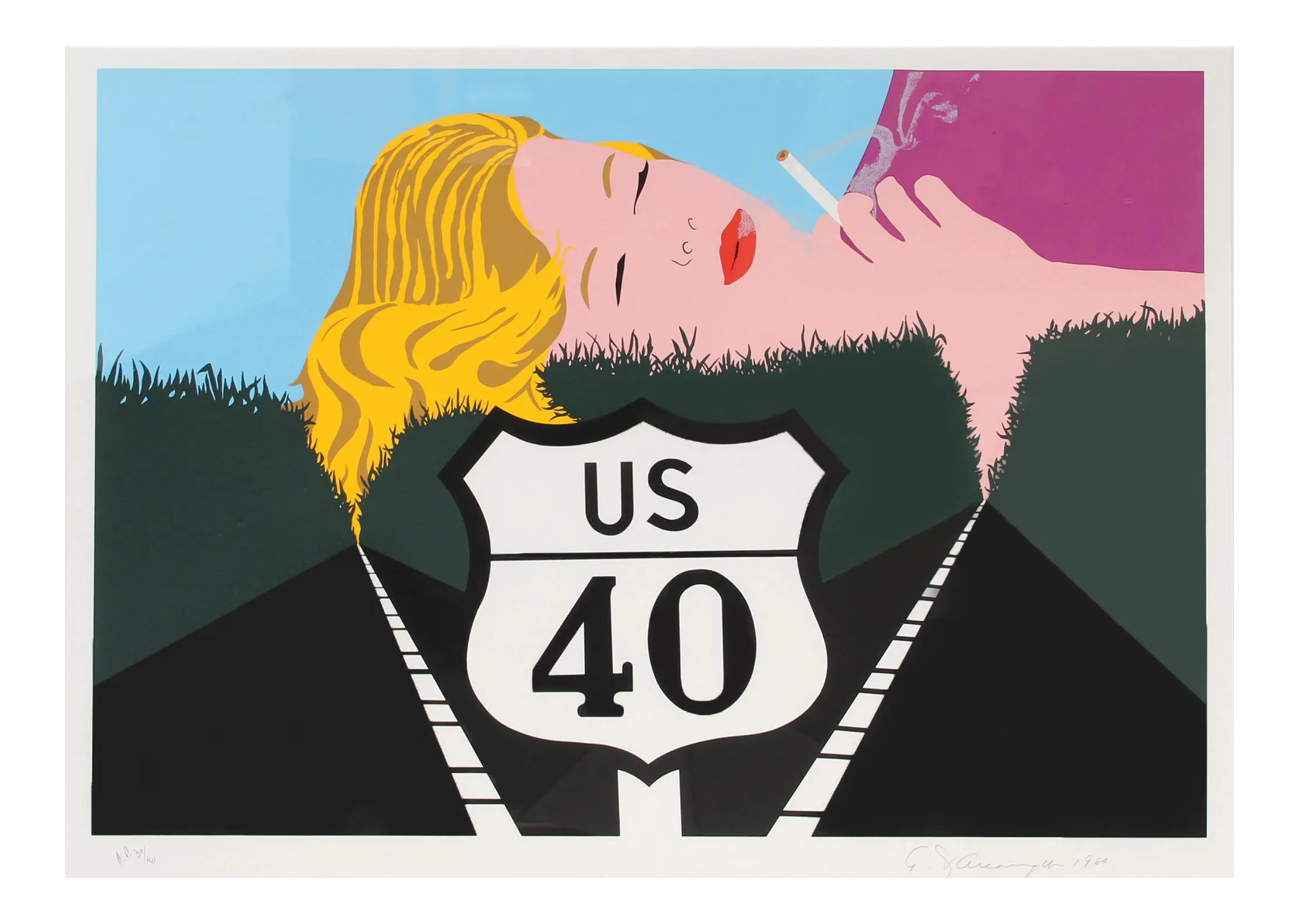 Allan D'arcangelo, Smoke Dreams, Pop Art Serigraph | Chairish