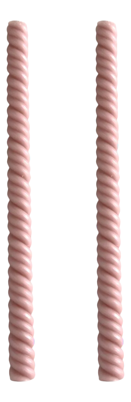 Helix Taper Beeswax Candles in Rosewater - a Pair | Chairish