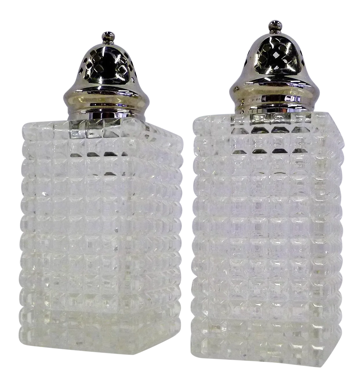 Early 1900s English Brilliant Cut Crystal Sugar Shaker and Muffineer ...