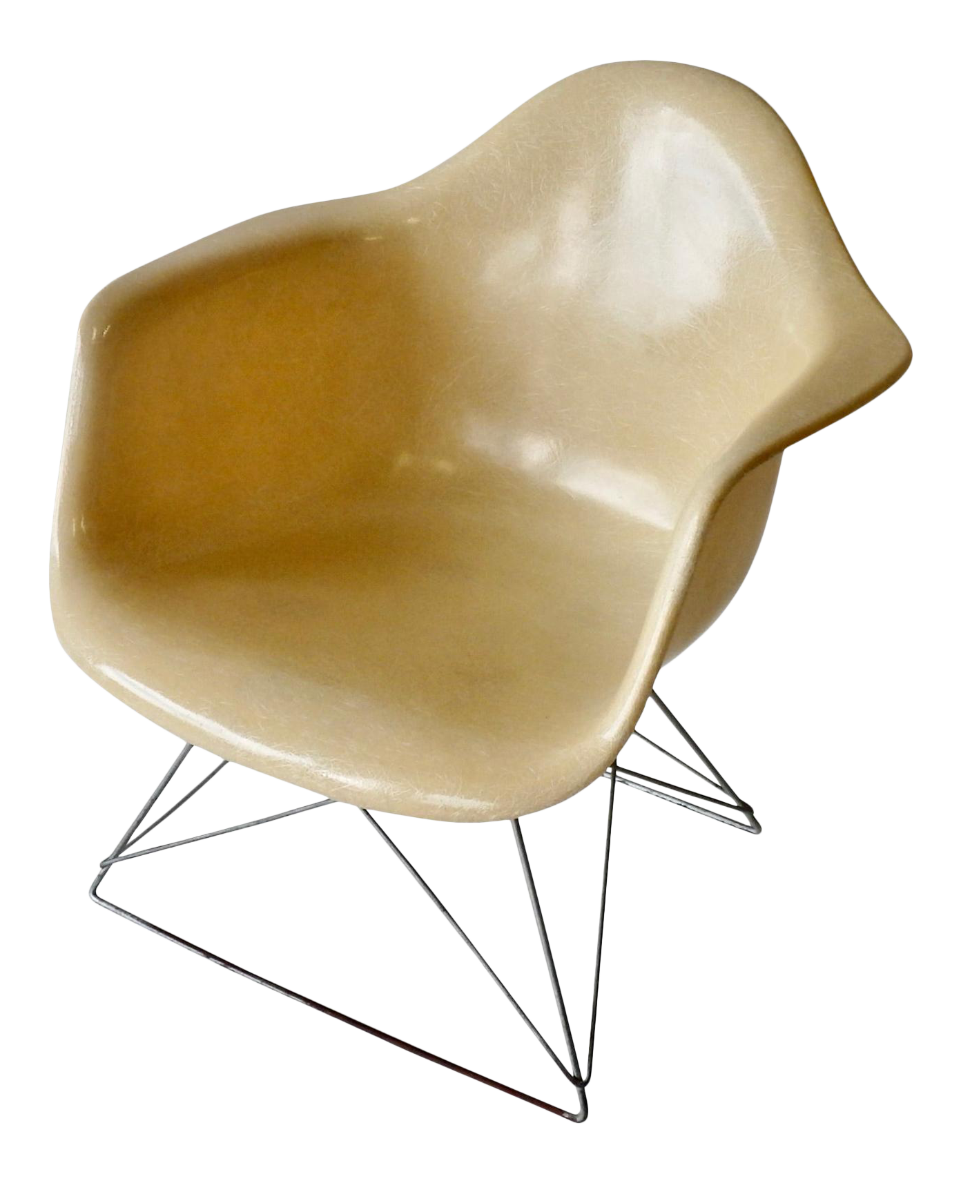Eames LAR Cats Cradle Base Fiberglass Armshell Lounge Chair | Chairish