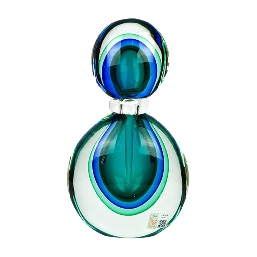 Green & Blue Sommerso Murano Blown Glass Bottle by Michele Onesto for ...