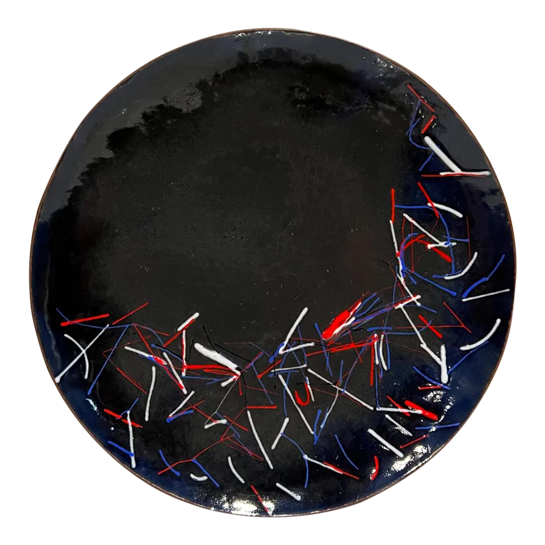 1960s Mod Psychedelic Abstract Style of Jackson Pollock Copper Enamel ...