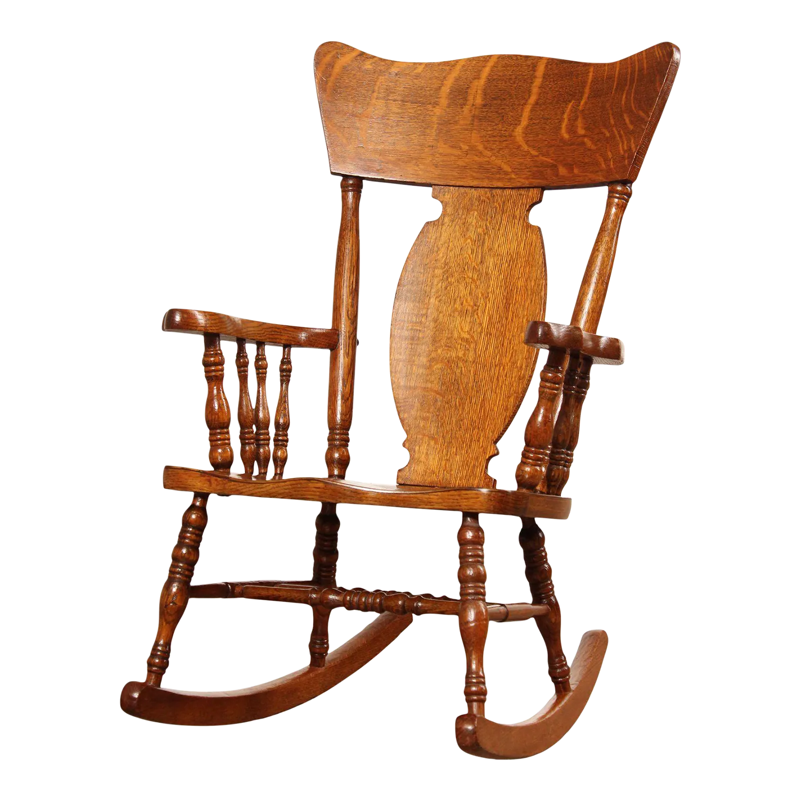 Antique Victorian Oak Child's Miniature Rocker | Chairish