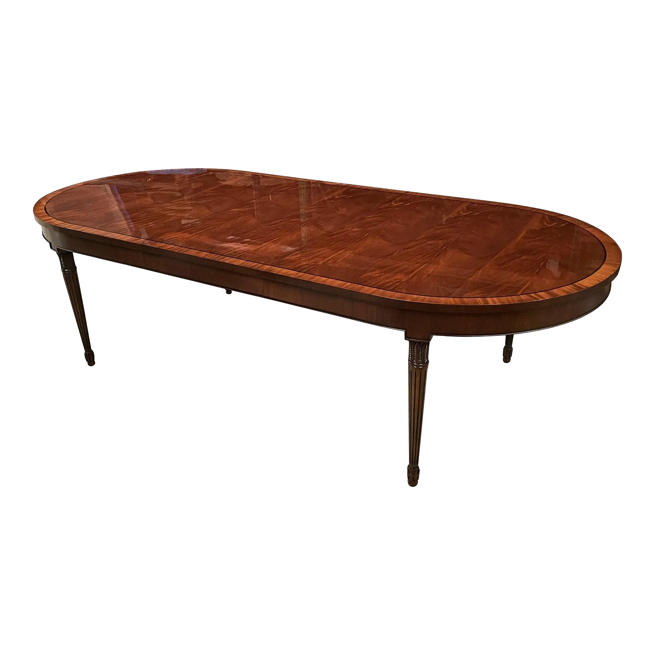 Sheraton Style Oval Mahogany Four Leg Dining Table Made-To-Order | Chairish