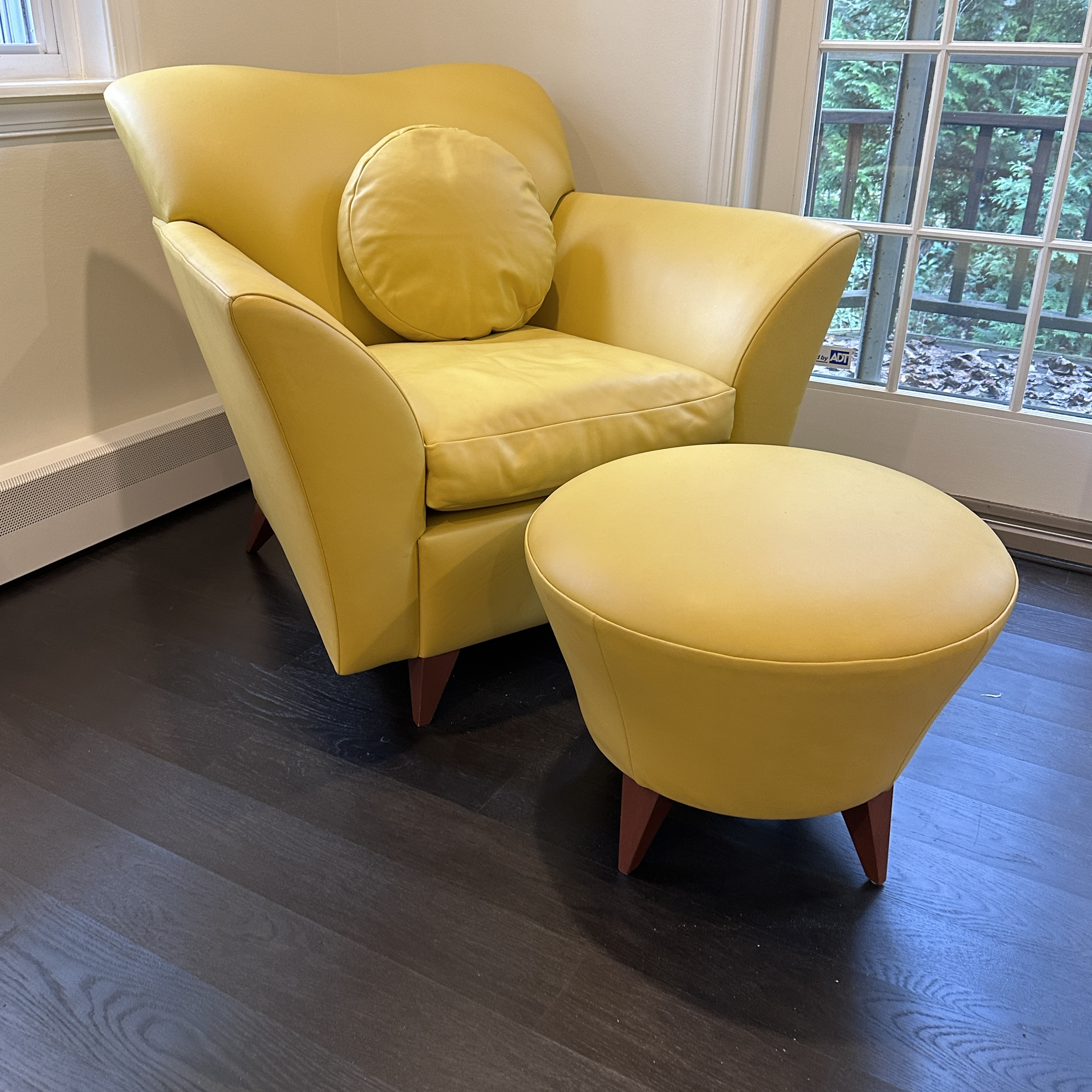Yellow chair with ottoman store