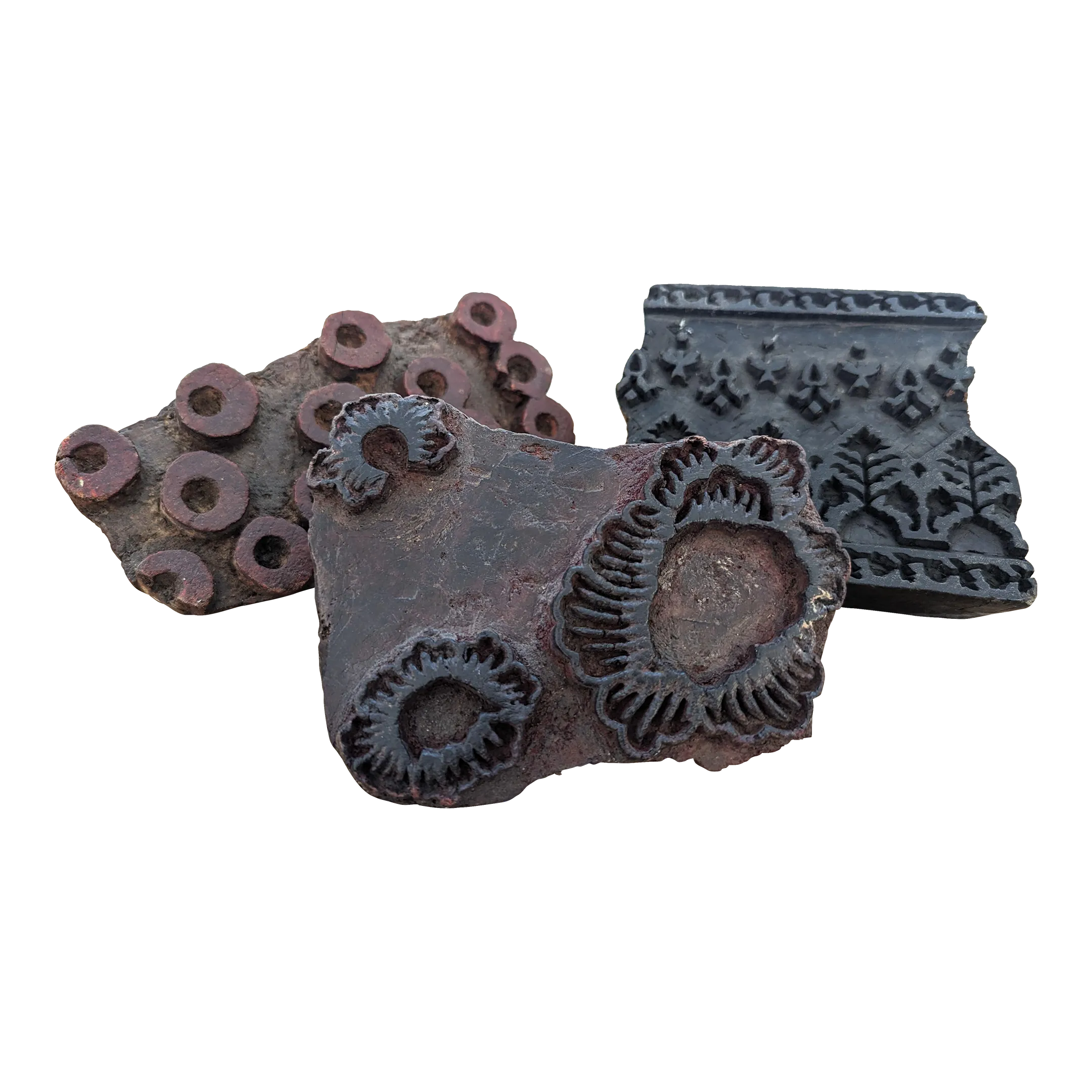 1950s Hand Carved Wood Printing Blocks - Set of 3 | Chairish