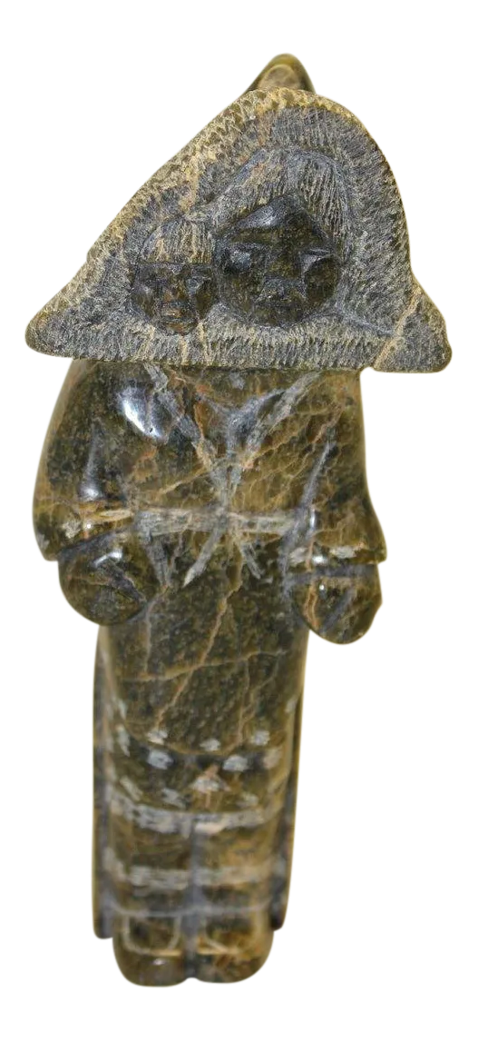 Mid 20th Century Two Eskimo Inuit Carvings of Women Wearing Amauti by ...