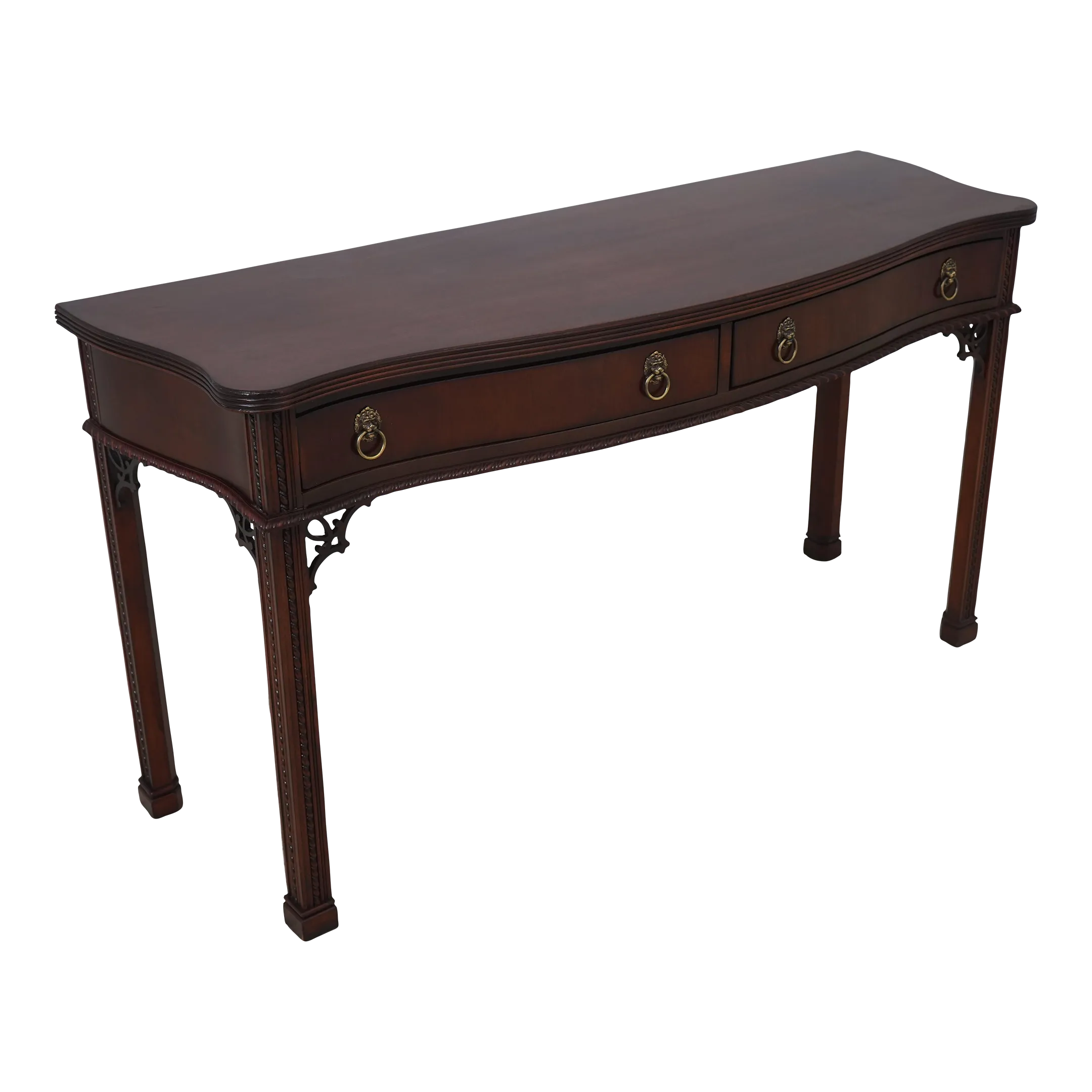 Lexington Palmer Home Collection Chippendale Mahogany Console Table | Chairish